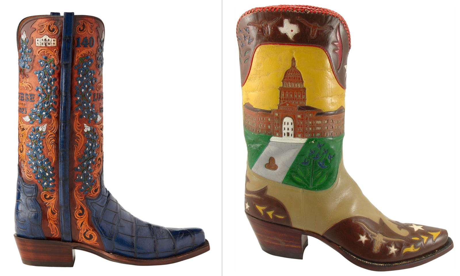 These Vintage, State-Themed Cowboy Boots From Lucchese Are Made for ...