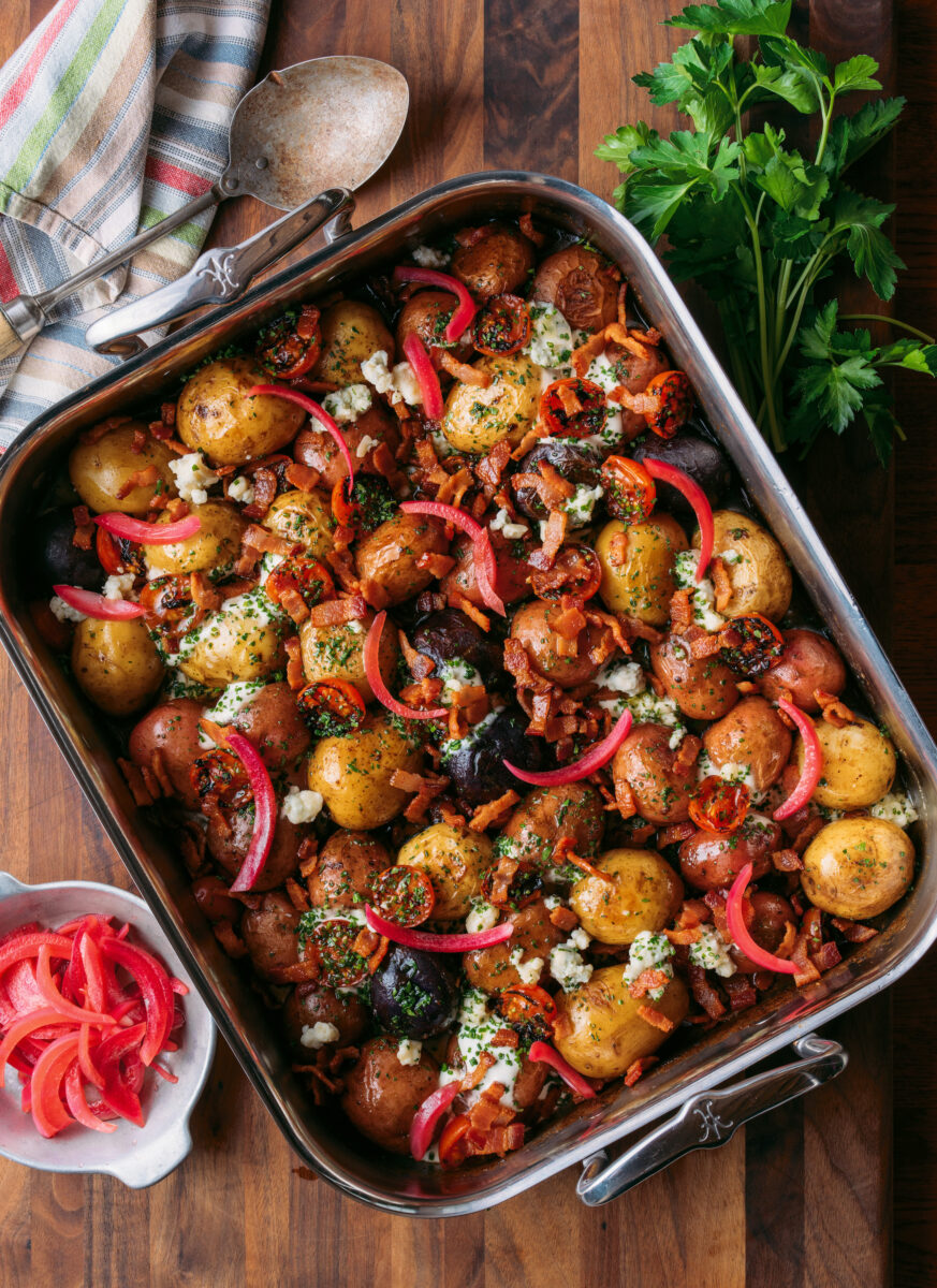 Tyler Florence’s Campfire Potatoes with Tomatoes, Bacon, and Blue ...