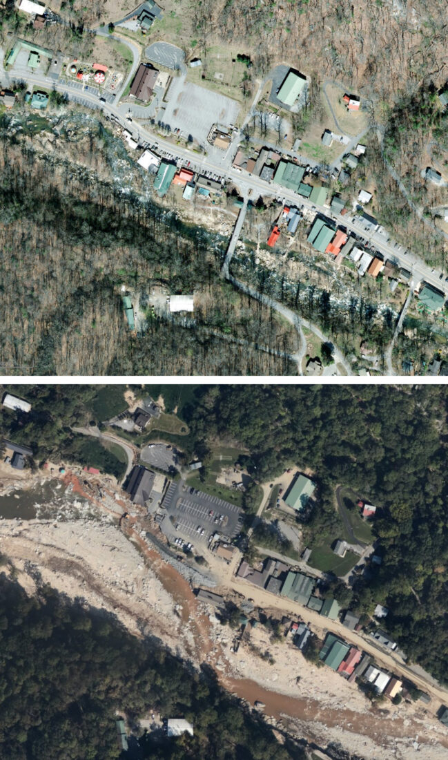 Before-and-After Satellite Images Show the Effects of Helene on Western ...